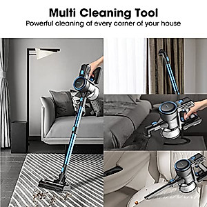 HAIMEEC Cordless Vacuum Cleaner, Lightweight Cordless Stick Vacuum with 6-in-1 Versatile Rechargeable 2200mAh Up to 45mins Runtime for Hard Floor Pet Hair Home,LED Display Touch Screen,C1