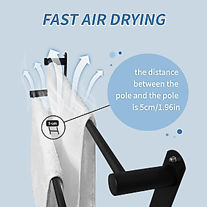 Stretchable 17-31 Inches 3-Tier Bath Towel Bar Bathroom Towel Rack Hooks Kitchen Hand Towel Holder Dish Cloths Hanger SUS304 Stainless Steel Wall Mounted No Drill Space Saving 3-Bar Matte Black