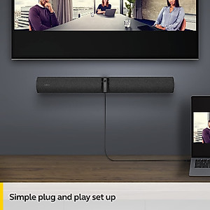 Jabra PanaCast 50 Panoramic 4K Video Bar - Conference Camera for Small & Medium Rooms with 180 Degree Field of View & 8 Microphones - UK Power Supply - Black
