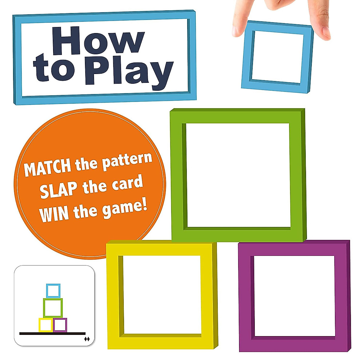 ROO GAMES You’ve Been Framed! - Fast-Paced Stacking and Building Game - For Ages 8+ - Match the Pattern, Slap the Card, Win!