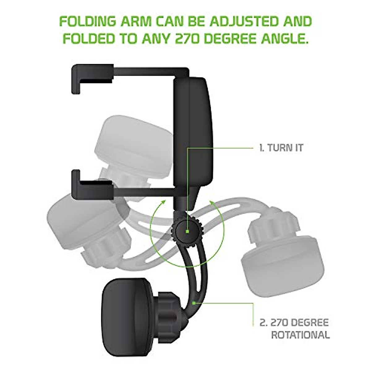 Cellet Vehicle Rear View Mirror Phone Holder Mount Universal Smartphone Cradle Compatible to iPhone 14 Pro Max Plus 13 12 11 XR XS SE Galaxy Z Flip Z Fold S22 S21 S20 S10 Google Map GPS Navigation