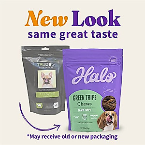Halo Purely For Pets Halo Green Tripe Chew, Lamb Tripe Formula, All Life Stages, 6.0-OZ Pouch