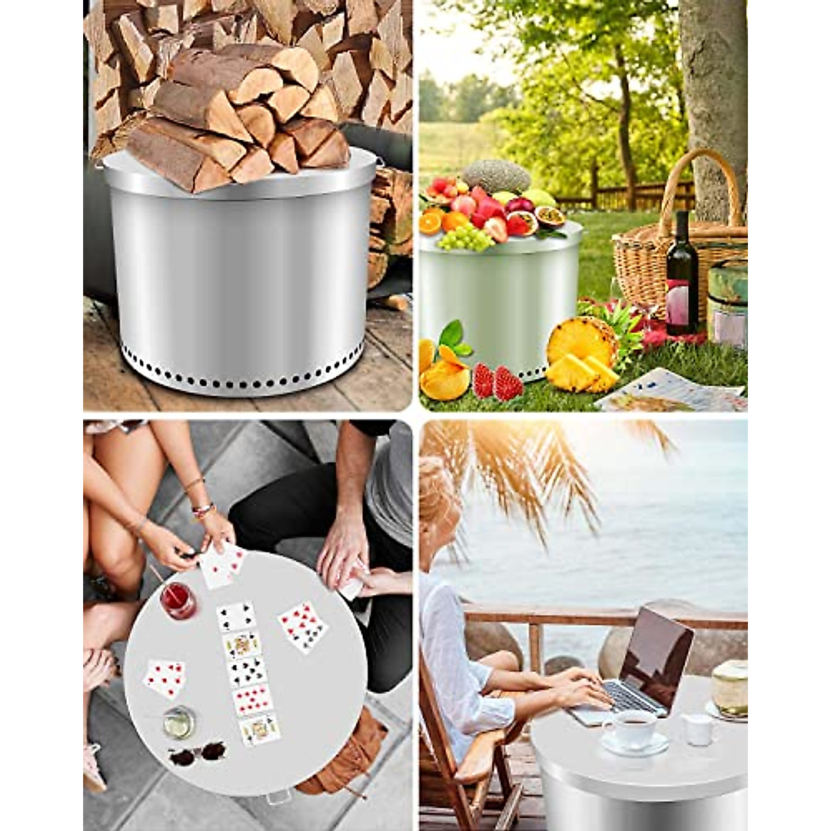 Fire Pit Lid Fit for Solo Stove Bonfire 19.5" Fire Pit, Steel Round Cover with Heat Resistant Handle, Outdoor Fire Pits Wood Burning and Camping Accessories