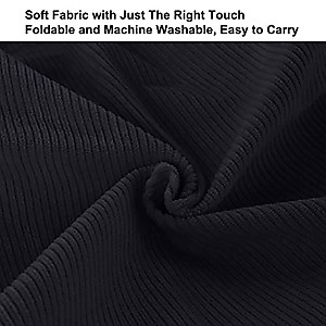 Women Corduroy Tote Bag Zipper Canvas Shoulder Handbags Girl School Large Purse With Pocket Black