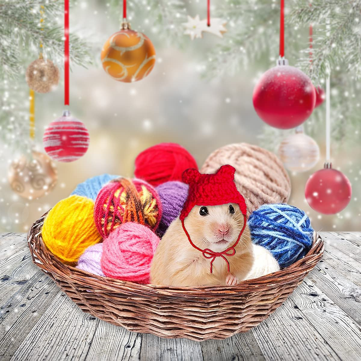 5 Piece Mini Small Animal Hat for Hamster Hedgehog Lizard Guinea Pig Knitted Headwear Pets Costume Decoration Accessories