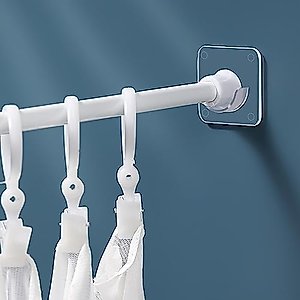 2pcs/Set Shower Curtain Rod Mount Holder For Wall Adhesive Bathroom Shower Rod Tension Retainer No Drilling Stick For Closet