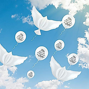 36 Pieces White Memorial Balloons with 4 Pieces Peace Dove Balloons Pigeon Bird Balloons Funeral Remembrance Helium Balloons for Condolence, Funeral, Anniversary, Memorial Services