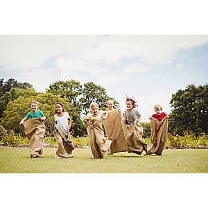 COTTON CRAFT Burlap Potato Sack Bag - Set of 4 Jute Potato Sack Race Bags - Large 24x39 Adult & Kids Sturdy Easter Outdoor Games Birthday Block Party Toy Storage