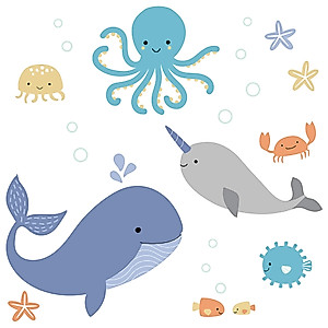 Bedtime Originals Wall Decals, Whales Tale, Multicolor