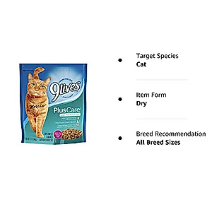 9Lives Cat Plus Care Dry Food 12oz #13291, 12 Ounce (Pack of 1), Multicolored