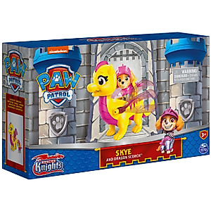 Paw Patrol, Rescue Knights Skye and Dragon Scorch Action Figures Set, Kids Toys for Ages 3 and up