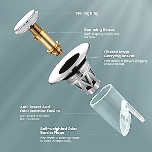 HEGEHE 2 Pack Bathroom Sink Stopper, Washbasin Drain Hole Filter Stopper, Universal Anti Clogging Filter Basket for Bathroom,Bathtub,Washbasin, Kitchen (Silver)