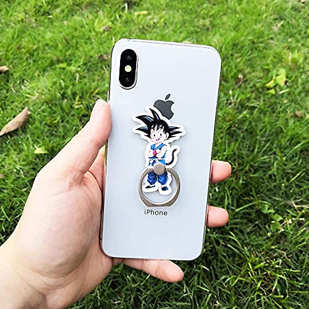 ZOSTLAND 2PCS Super Fighter Gohan Phone Ring,Universal 360°Adjustable Phone Case Finger Grip Stand Holder Desk Stent Mount Car Hook Compatible with iPhone 13 12 11 MAX X Plus iPad (2pcs Monkey)