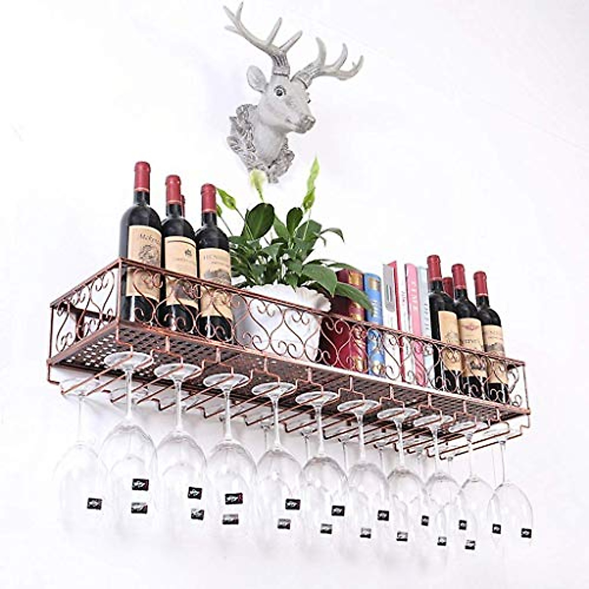 Stylish Simplicity Correction Fluid Mouse Wine Glass Rack Upside Down Wine Rack Bar Bar Wine Glass Rack Goblet Hanger Hanging Red Wine Glass Correction Fluid, PIBM, White, 100 * 25CM