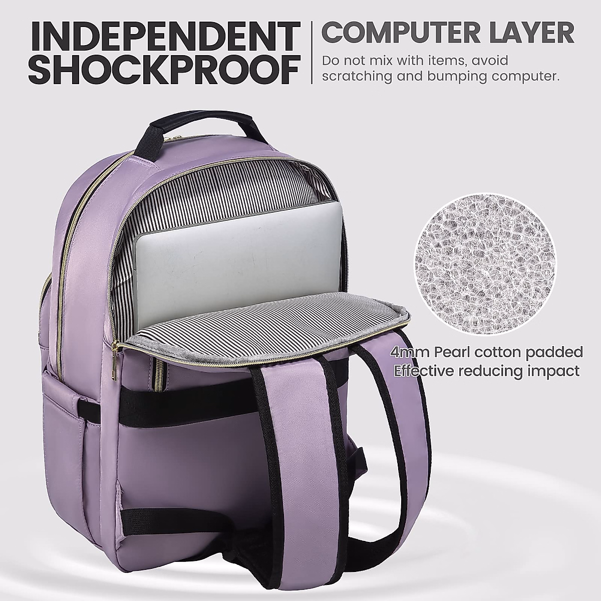 LOVEVOOK Laptop Backpack for Women 17.3 inch,Cute Womens Travel Backpack Purse,Professional Laptop Computer Bag,Waterproof Work Business College Teacher Bag Carry on Backpack with USB Port,Taro Purple