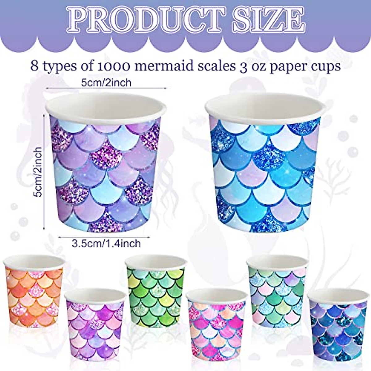 1000 Pcs Bathroom Cups 3 oz Paper Cups Disposable Bathroom Mouthwash Cups Small Cute Paper Cups Disposable Cups for Office, Party, Coffee, Water, Juice, Scale Style (Scale Style)