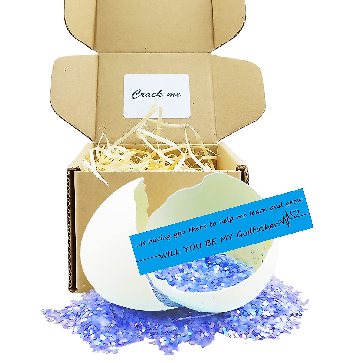 MUFUN Godfather Proposal Egg, Will You Be My Godfather, Be My Godfather Egg with Surprise for Best Friend, Brothers, Uncles