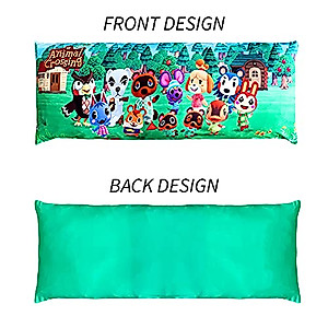 Franco Kids Bedding Super Soft Microfiber Zippered Body Pillow Cover, 54 in x 20 in, Animal Crossing