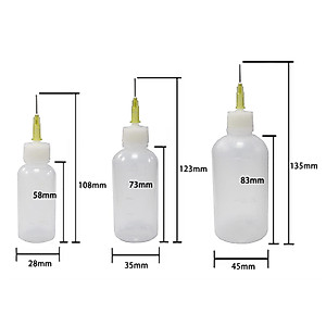 NANSHINE 12pcs 30ml(1oz) Precision Tip Applicator Bottle Needle Tip Glue Bottles Squeeze Plastic Bottles,Dispensing Needle Precisely Delivery Grease,Oil Dispensing,Liquid Glue and Ink