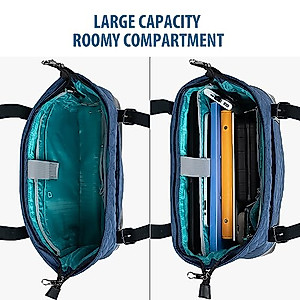 KROSER Laptop Tote Bag 15.6 Inch with USB Port, Large Work Tote Bag Computer Shoulder Bag for Women, Laptop Carrying Case Stylish Handbag Gift for Office Business Travel(Haze Blue)