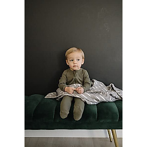 Mebie Baby Muslin Quilt, Grey Dash, 100% Muslin Cotton Baby Blankets for Girls and Boys, Muslin Baby Blanket for Newborns, Babies, Toddler, Soft Muslin Swaddle Blankets, 47"x47"