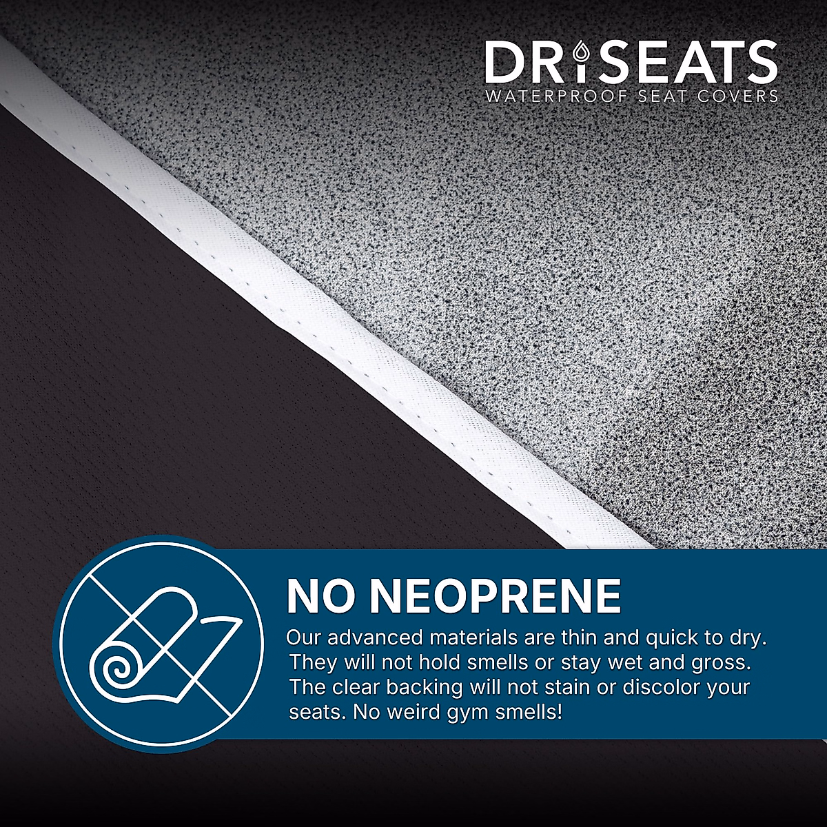 Dri Seats Waterproof Car Seat Cover – Premium Sweat Towel with Slip Resistant Backing for Front Seats in Cars, Trucks, SUVs – Universal Seat Liner, Easy Install, Machine Washable, Breathable– Black XL