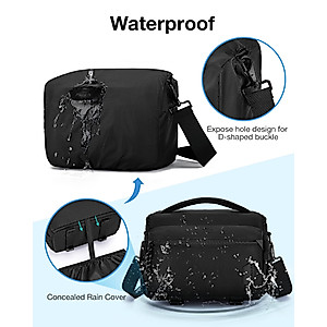 BAGSMART Small Camera Case with Tripod Holder, Compact Camera Shoulder Bags for DSLR/SLR/Mirrorless Cameras, Waterproof Crossbody Bag Women Men, Black