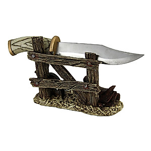 Blade of The Bronco Rustic Wild Horse & Fence Decorated Fixed Knife & Holder Set