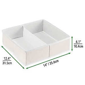 mDesign Fabric Drawer Organizer Bin Dividers for Kids/Baby Nursery Dresser, Closet, Organization - Bins Hold Clothes, Diapers, Cream, Toy, Blankets - Jane Collection, 3 Pack, Cream/Beige/White
