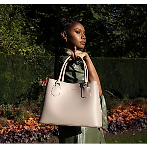 Alinari Firenze Leather Handbag for Women – Designer Tote Bag for Ladies in Elegant and Casual Style – Made in Italy (Taupe)