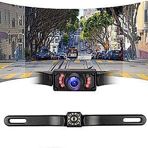 Car Rear View Reversing Backup Camera Automotive with 170°Perfect View Angle 12 LED Lights Night Vision Waterproof Universal Car Backing Camera License Plate
