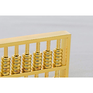 Brass Statu BRABUD Mini Copper Abacus Decoration Chinese Calculator Math Calculating Tool for Kids Adult Collection WQ018