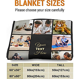 Taka Deal Customized Photo Blanket - Collage Blanket with Text. Make Your Own Fleece Throw Blanket. Gift for Valentine, Anniversary & Birthday. (Photo Blanket 28, 50"X60")