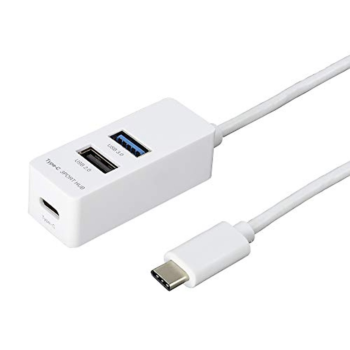 Digio2 Z4077 Type-C USB3.0+2.0 3-Port Hub, 47.2 inches (120 cm), White