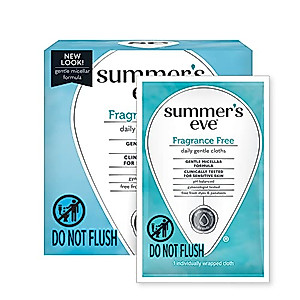 Summer’s Eve Fragrance Free Gentle Daily Feminine Wipes, pH Balanced, 16 Count