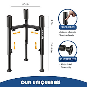 Adjustable Dog Bowl Stand - 5 Heights, Fits 6.6-11" Wide Bowls, Elevated Dog Bowls Holder for Medium and Large Dogs(Triangular Tray)
