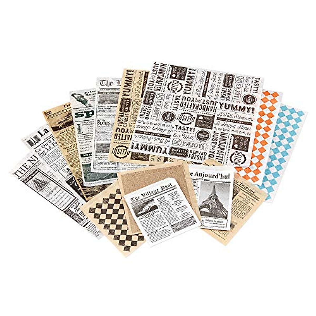 G.E.T. P-BKC-77-BR Brown 7" x 7" Food-Safe Double-Open Bag / Wire Cone Basket Liner Paper Food-Safe Tissue Liners Collectio (2000 pieces/cs)