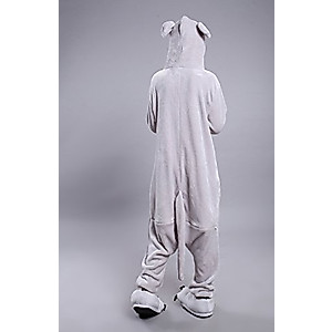 FashionFits Unisex Hoodie Jumpsuit Mouse Costume Pyjama Cosplay Sleepwear Gray XL