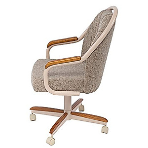 AW CO. Casual Dining Cushion Swivel and Tilt Rolling Caster Chair