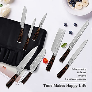 FULLHI Knife Set, 14pcs Japanese Knife Set, Premium German Stainless Steel Kitchen Knife Set