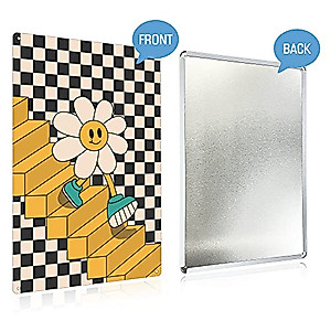 Walking Flower Tin Sign, Retro Metal Sign,Retro Poster Cool Metal Tin Sign,Funky Wall Decor for Living Room, Bathroom, Bedroom, Kids Bathroom Decor - 8x12 Inch