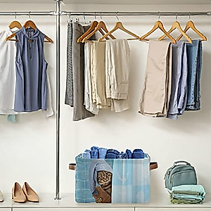 Foldable Storage Baskets,Funny Kitten Cat Storage Bins with Handles, Decorative Cloth Organizer Storage Boxes for Home|Office 15 x 11 x 9.5 in