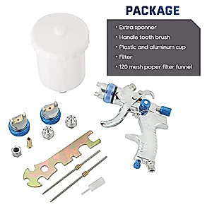 ATPEAM HVLP Gravity Feed Air Spray Gun with 3 Nozzles 1.4/1.7/2mm Nozzle Size 600cc | Spray Paint Gun Professional Kits for Car Primer, Surface Painting, Topcoat