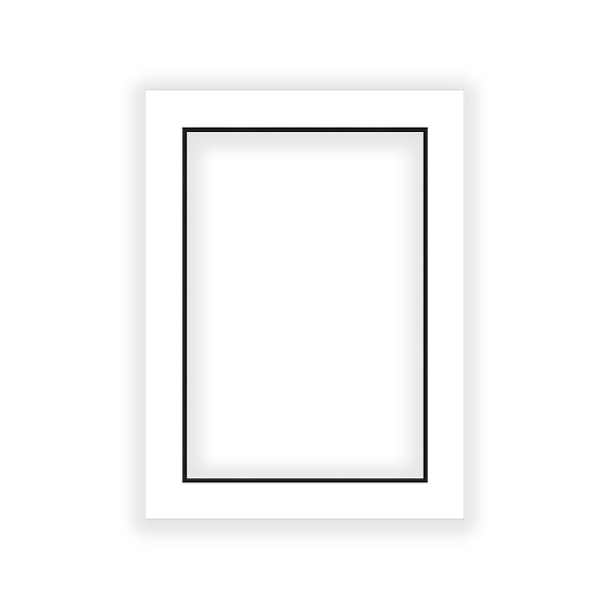 12x16 White on Black Double Mat for 11x14 Photo - Picture Matboard for Frames Measuring 12 x 16 Inches - Bevel Cut Matte to Display Art Measuring 11 x 14 Inches - Acid Free ONE MAT