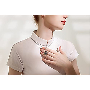 Ltiomert Ann Claridge Witches Knot Necklace, with 18" Snake chain, Witch's Star the Magic Knot Wiccan Pendant 4-Pointed Celtic Star Charm Triquetra Wicca Magick Pure Stainless