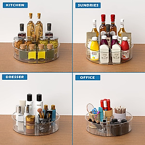 SANNO Round Lazy Susan Rotating Turntable Storage Container Rotating Organizer Spinning Organizer Bins for Kitchen Cabinet, Pantry, Refrigerator, Countertop,Set of 2