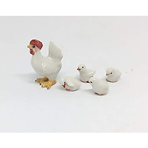 Studio one Handmade Animal Figurine Ceramic Lovely Hen an Chicks Farm Animal Collection Best Gift