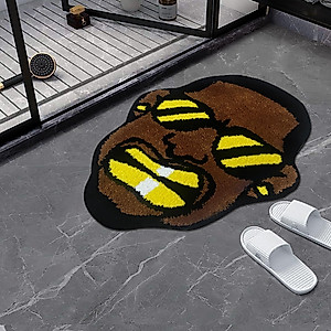 HYPEECE Angry Swag Man Rug, Hypebeast Rug Cool Rugs for Bedroom Aesthetic, High-Pile Soft Flocking Cool Room Decor for Guys, Funky Rug Y2k Rug for Living Room 24”×28” (Swag Man)
