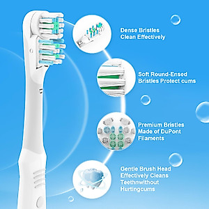 12 Pcs Electric Toothbrush Dual Clean Replacements Attachments Brush Heads Sensitive Refill Accessories fit for Oral B 4732 3733 4734