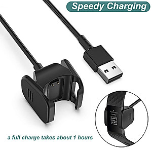 Kissmart Charger for Fitbit Charge 4, Replacement USB Charging Cable Cord Dock Adapter for Fitbit Charge 4 Fitness Wristband (2Pack, 1m/3.3ft)